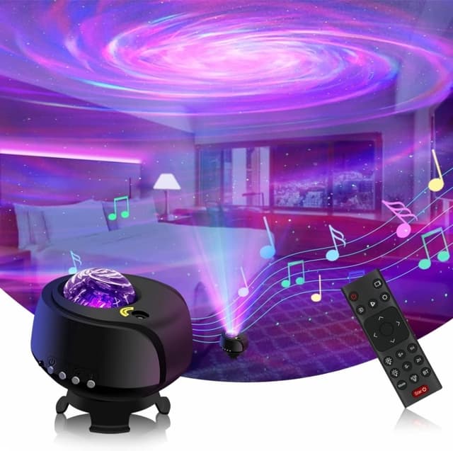 Galaxy Projector Fantasy Aurora - Stjerneprojektor med BT-høyttaler ...