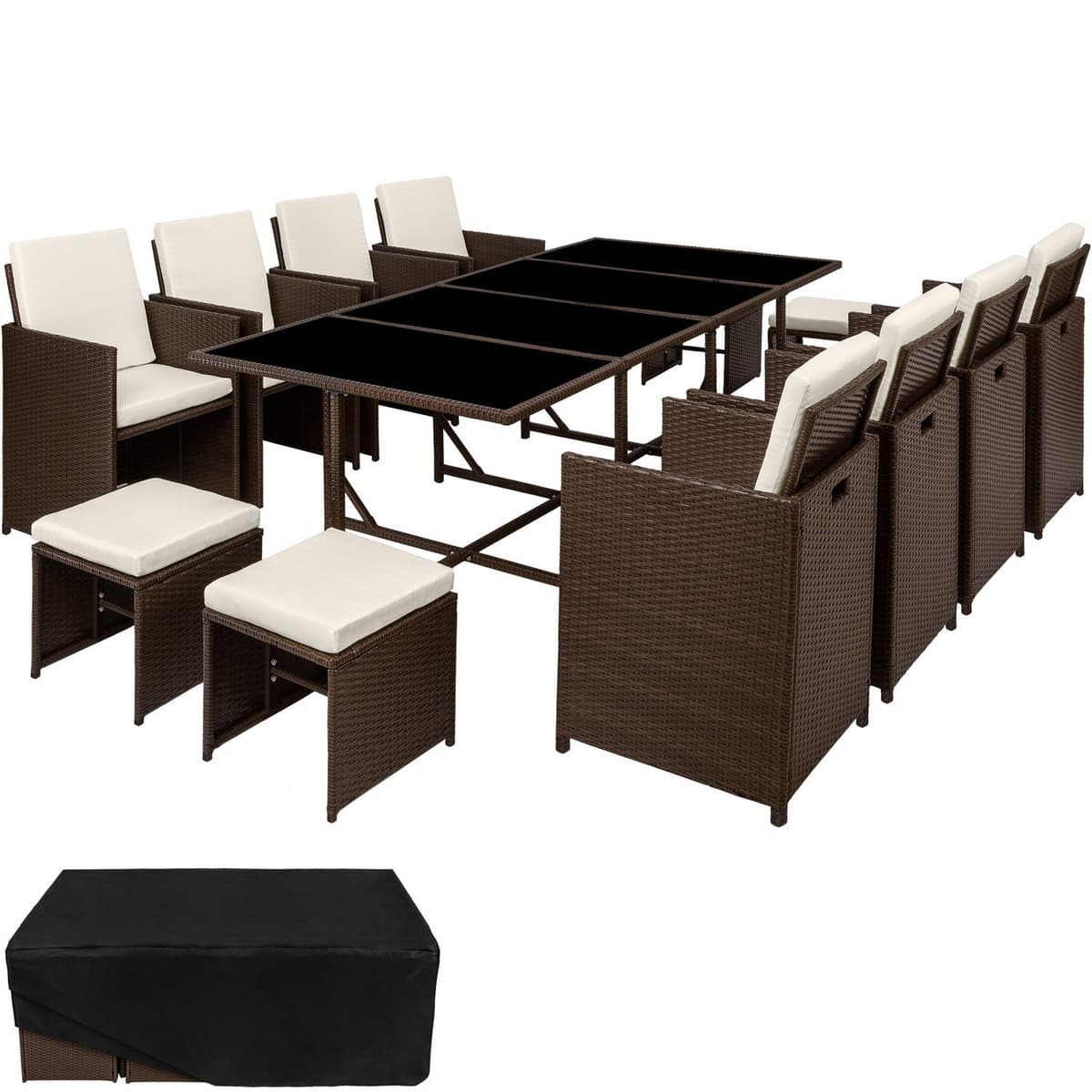 tectake Matgrupp Palma i konstrotting - svart/brun - Elgiganten ...