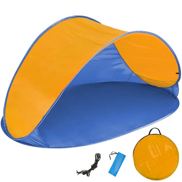 tectake Pop-up tält Jasmin 220 x 120 x 100 cm Blå/Orange - Elgiganten