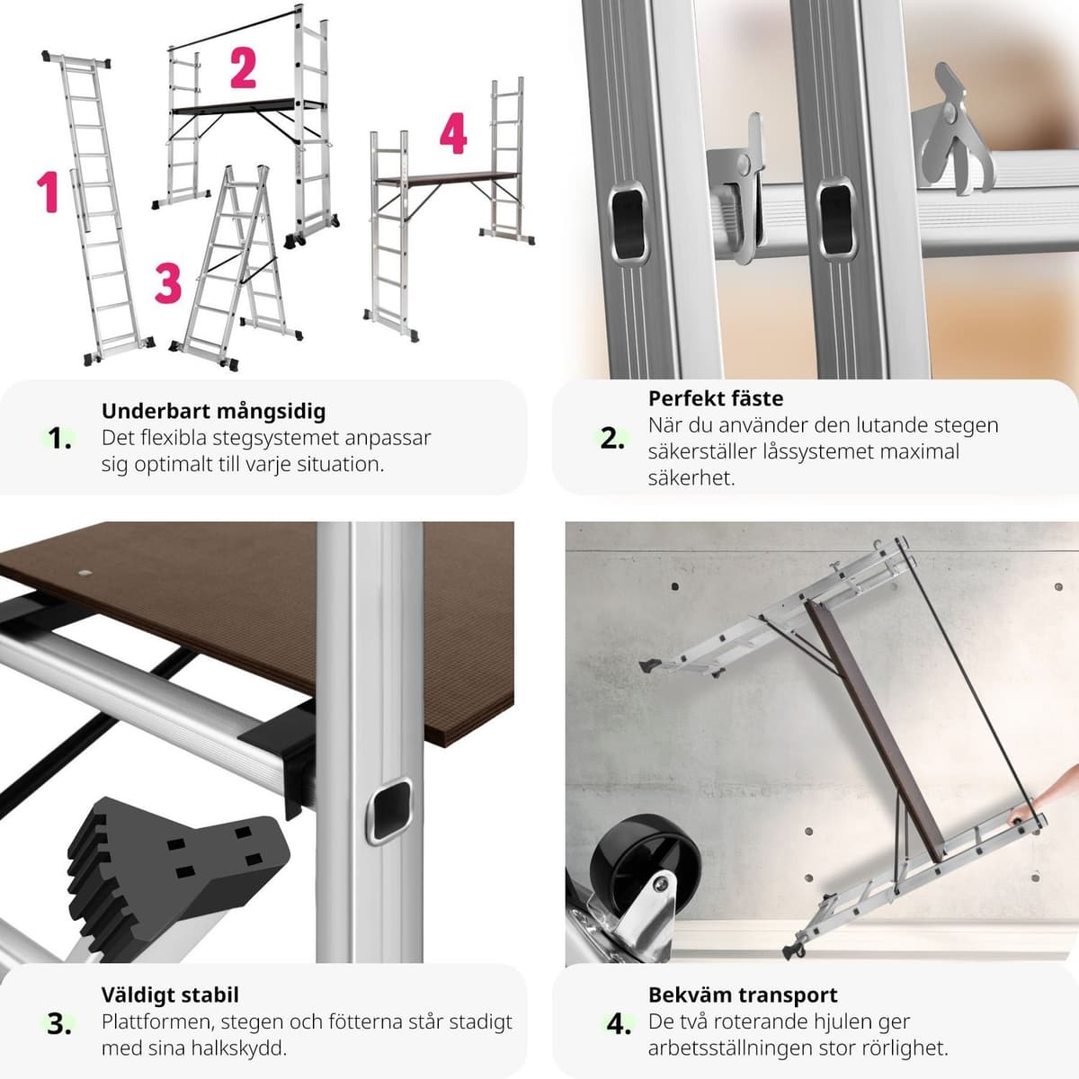 Stillas universalstige aluminium - sølv - Elkjøp