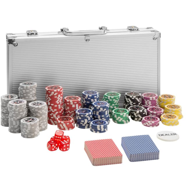 tectake Pokerset 38.5 x 21 x 6.5 cm Silver - Elgiganten
