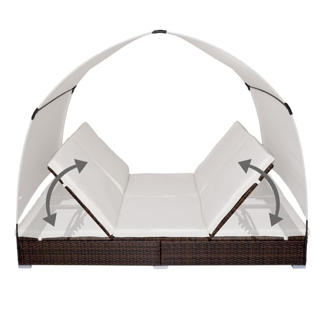 tectake Solsäng med soltak aluminium - brun - Elgiganten - Elgiganten