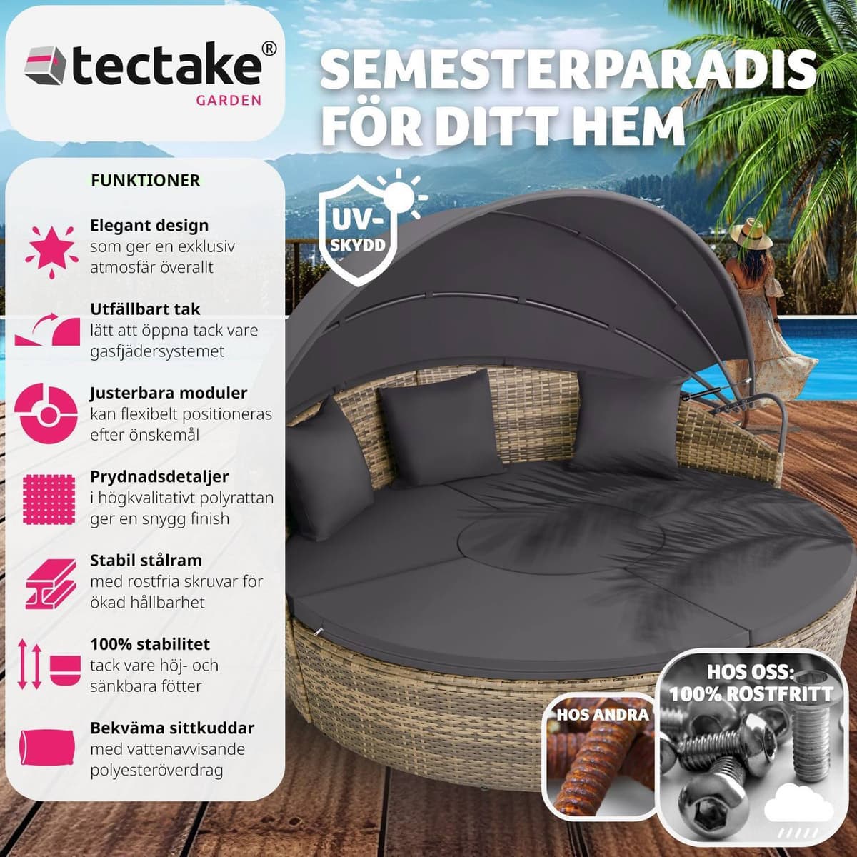 Solseng poly rotting - soløy Santorin - natur - Elkjøp | Elkjøp