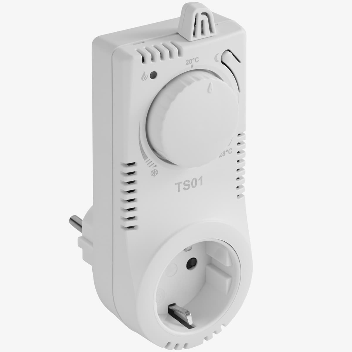 tectake Stikkontakt termostat TS01 7.5 x 6 x 14 cm Hvid | Elgiganten