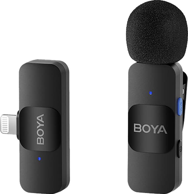 BOYA BY-V1 mini lightning trådløs mikrofon (sort) | Elgiganten | Elgiganten