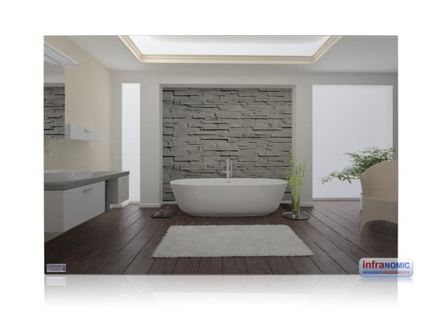 Slimline IR Spegel Värmare - - 500 Watt - 12 m2 (1300 x 400) - Elgiganten