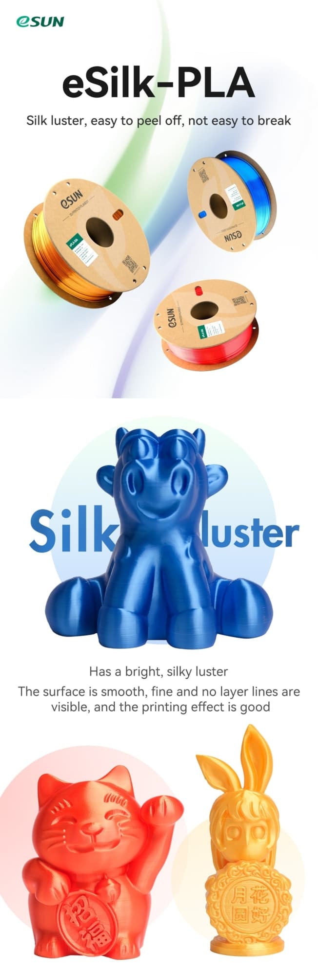 eSUN PLA-Silk 1.75mm 1kg - Green - Elkjøp