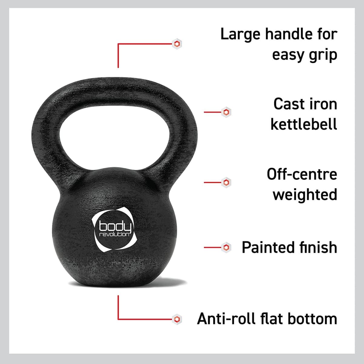 Body Revolution Støbejern Kettlebells 18 kg | Elgiganten