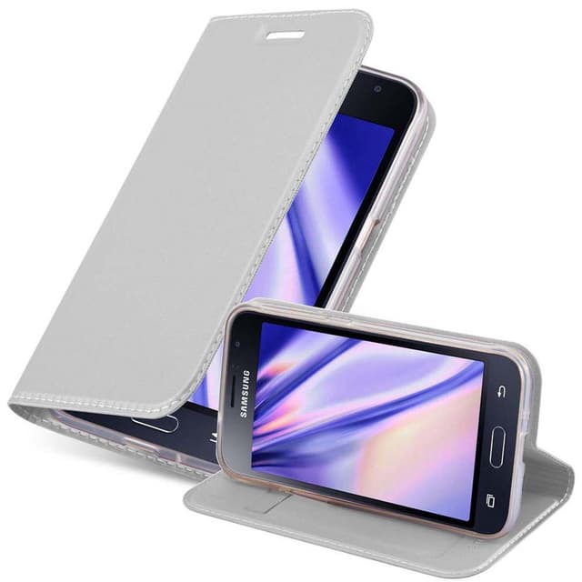 Samsung Galaxy J1 2015 lommebokdeksel etui (sølv) - Elkjøp