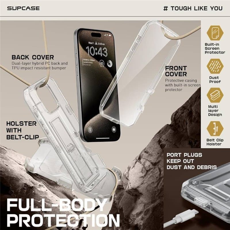 SUPCASE UB Pro deksel iPhone 16 Pro - Clear - Elkjøp | Elkjøp