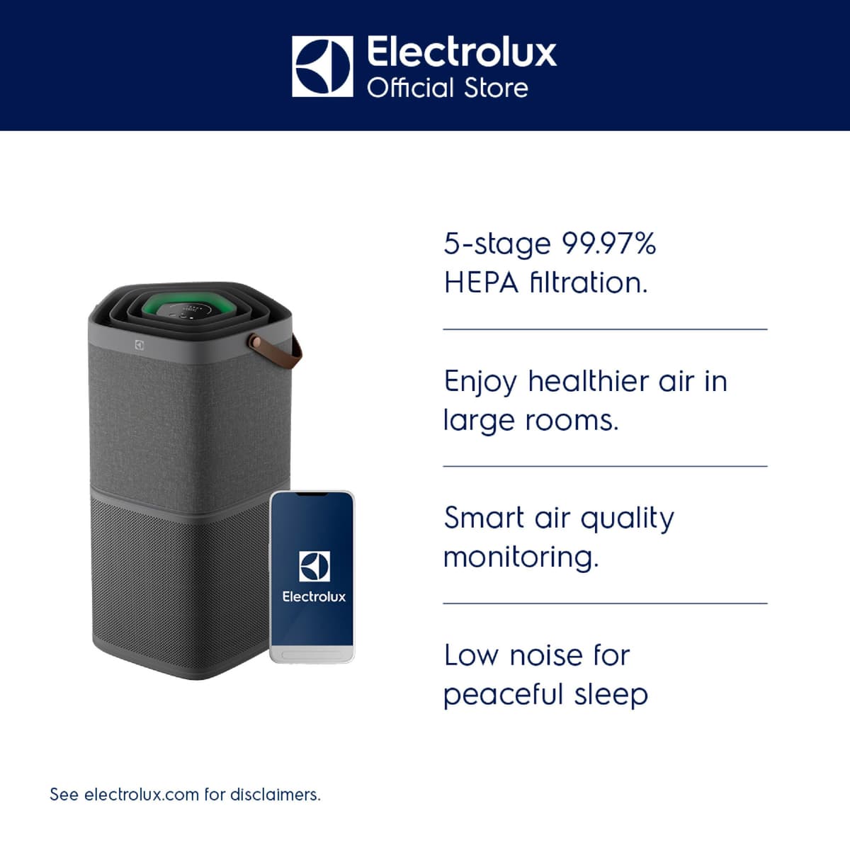 Electrolux Pure 600 luftrenser EPO60571DG (grå) - Elkjøp
