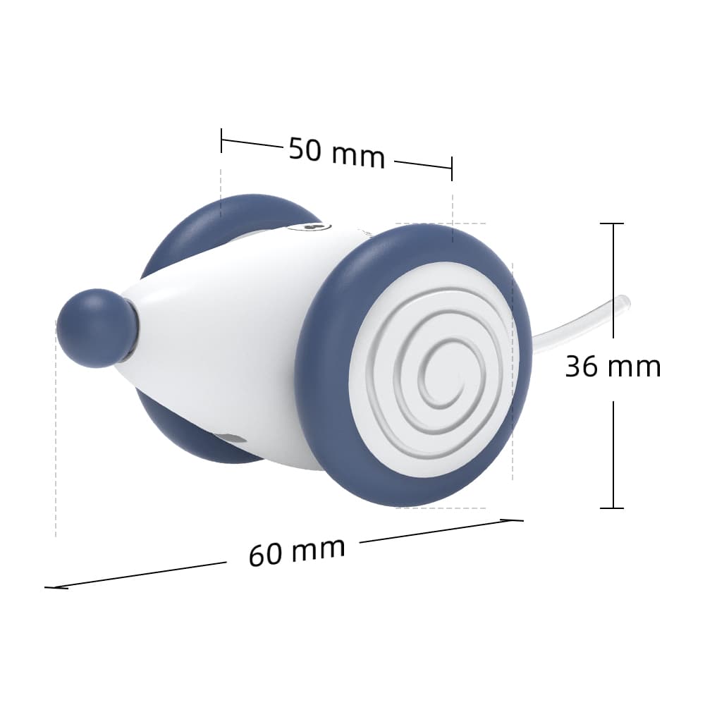 Wicked Mouse interaktiv kattelegetøjsmus Blå/Hvid | Elgiganten | Elgiganten