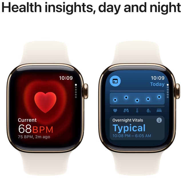 Apple Watch S10 42mm GPS+Cel (Gold Titanium/Starlight Sport Band) M/L ...