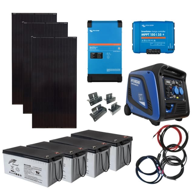 SKANBATT / VICTRON Kraftpakke 230V 3000VA - 1230W (3x410W) Solceller ...