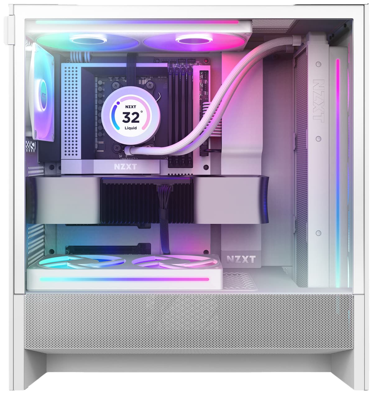 NZXT H5 Flow RGB 2024 PC kabinett (hvit) - Elkjøp | Elkjøp