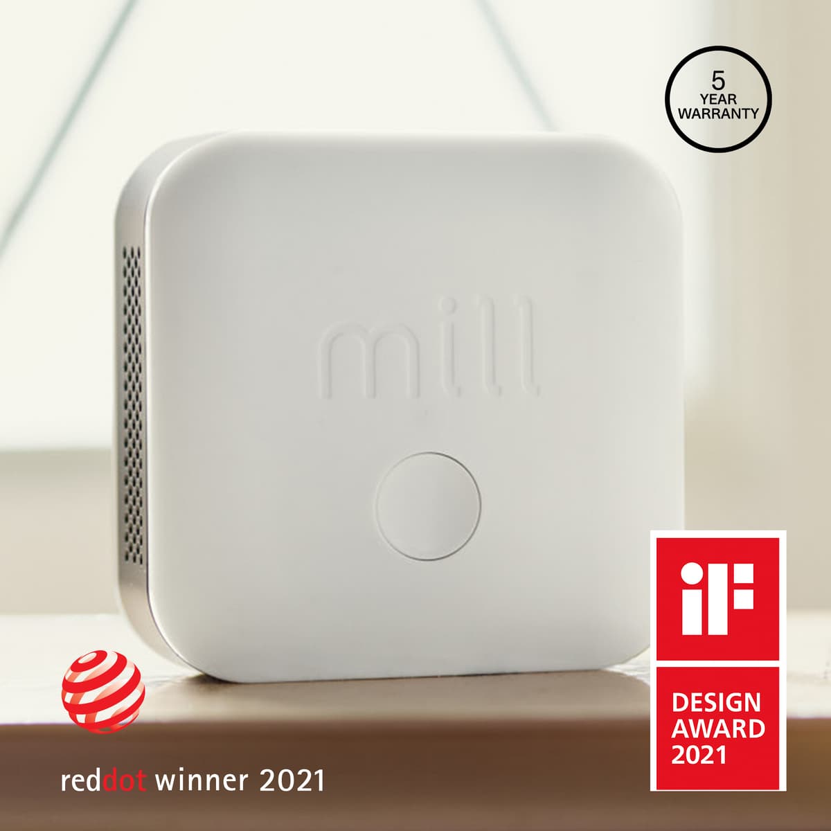 Mill Sense luftkvalitetssensor SENSE (Mill white) - Elgiganten - Elgiganten