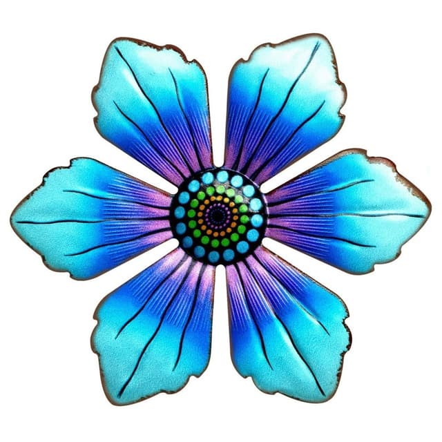 Blomma Metall Väggdekor Trädgård prydnad 15x15x0,8cm - Blå - Elgiganten