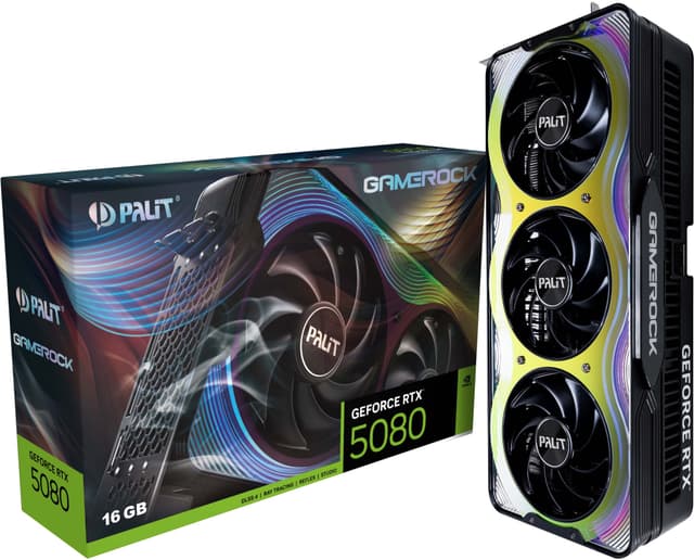 Palit GeForce RTX 5080 GameRock grafikkort (16GB GDDR7 RAM) - Elkjøp ...