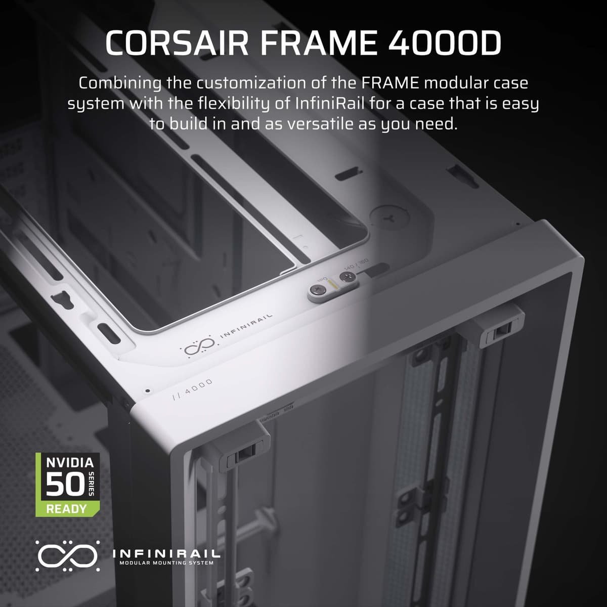 Corsair FRAME 4000D Mid-Tower PC-chassi (vitt) - Elgiganten - Elgiganten