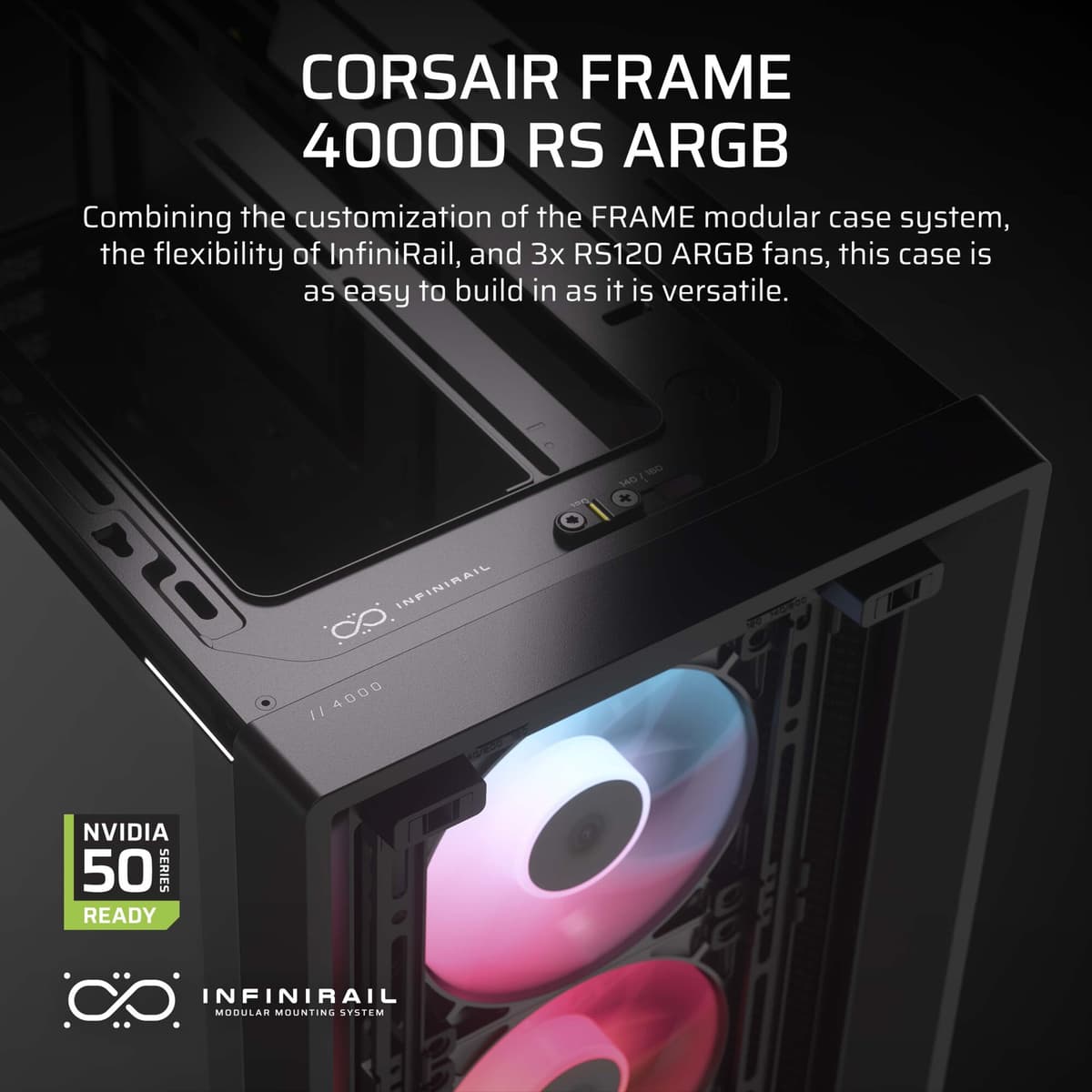 Corsair FRAME 4000D RS ARGB Mid-Tower PC-kabinett (sort) - Elkjøp