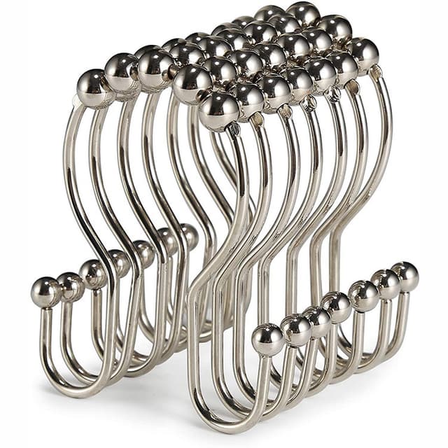 12-Pack duschdraperikrokar ringar - smidig glidning Silver - Elgiganten
