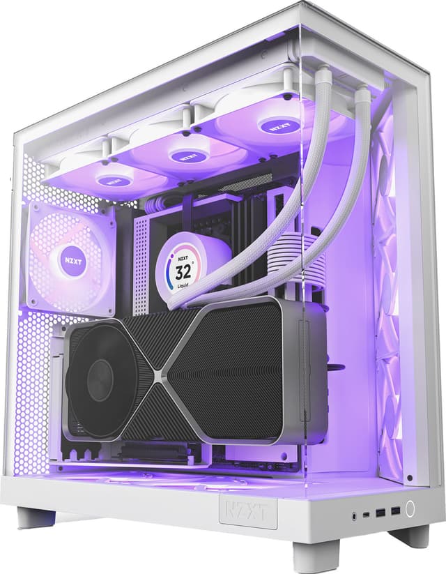 NZXT H6 Flow RGB 2024 PC chassi (vit) - Elgiganten - Elgiganten