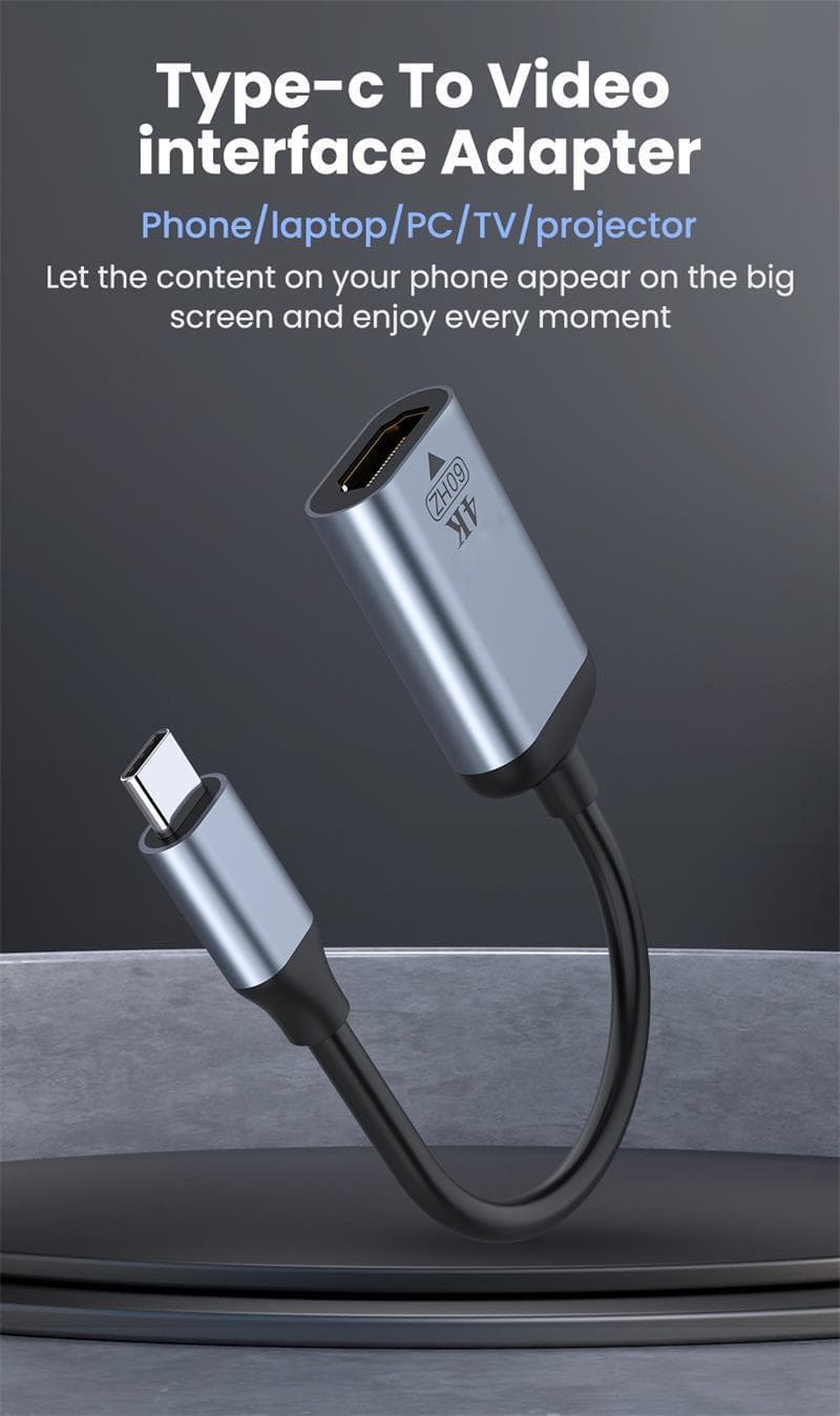 NÖRDIC USBC til HDMI-adapter 12cm 4k 60Hz-støtte for HDCP1.4 og 2.2 ...