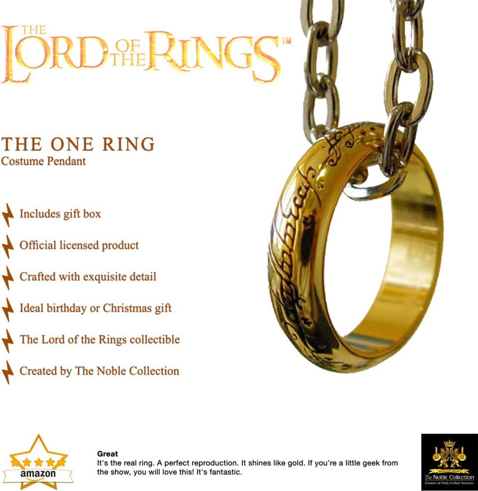 Noble Collection Lord of the Rings kaulakoru (The One Ring) - Gigantti