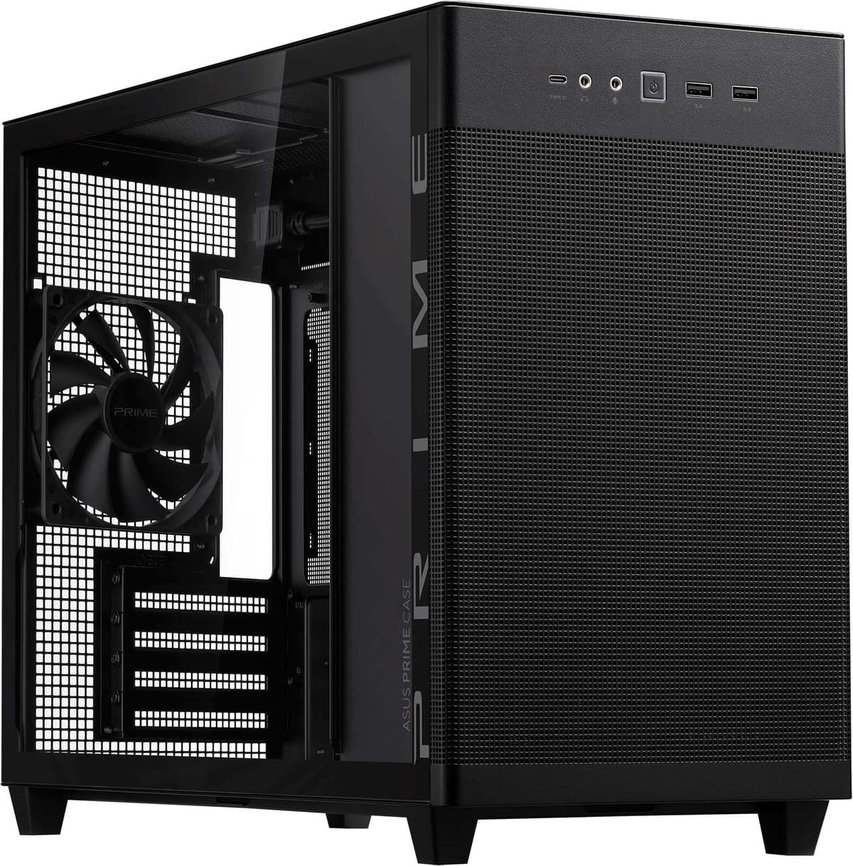 ASUS Prime AP201 TG MicroATX/MiniITX PC-chassi (svart) - Elgiganten