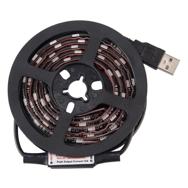 Tv belysning Usb med fjernkontroll - 12W 60 LEDs SMD 5050 RGB 1x1m - Elkjøp