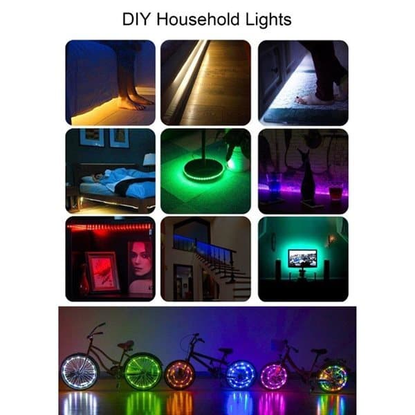 TV-belysning / LED-slinga med fjärr - 12W 60 LEDs SMD 5050 RGB 1x1m ...