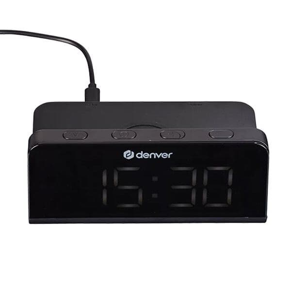 Denver vekkerklokke ECQ-103MK2 med trådløs lading og LED-display ...