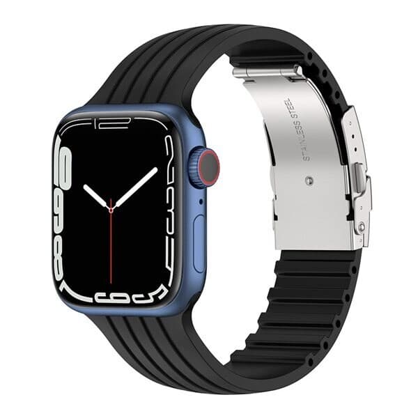 Silikonarmbånd for Apple Watch 42 / 44 / 45 / 49 mm - Svart - Elkjøp