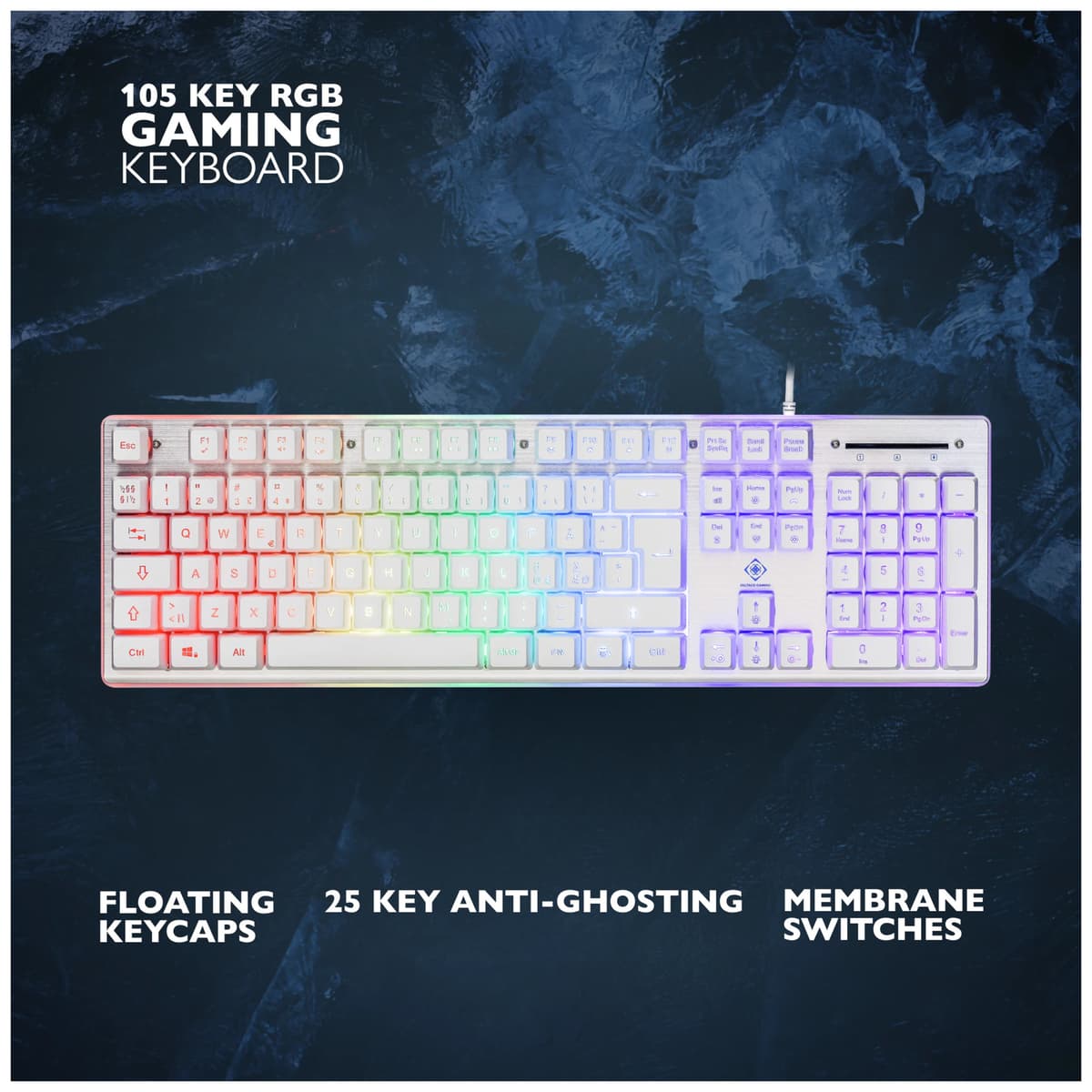 Deltaco Gaming RGB-tangentbord - vit - Elkjøp | Elkjøp