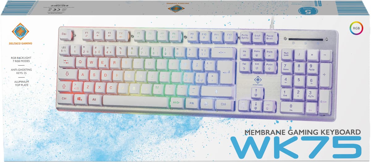 Deltaco Gaming RGB-tangentbord - vit - Elgiganten
