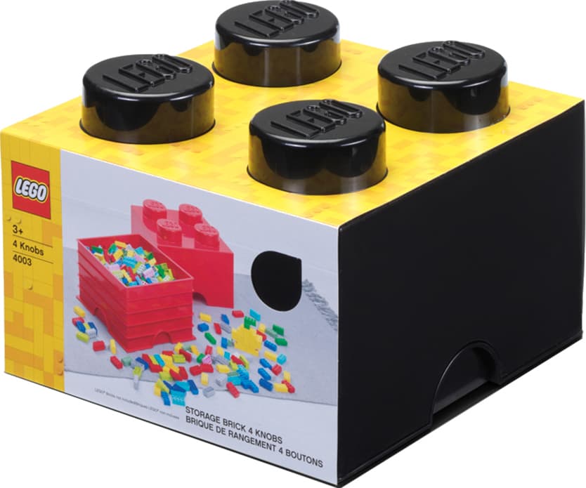 LEGO oppbevaringsboks (4 knotter, sort) - Elkjøp | Elkjøp