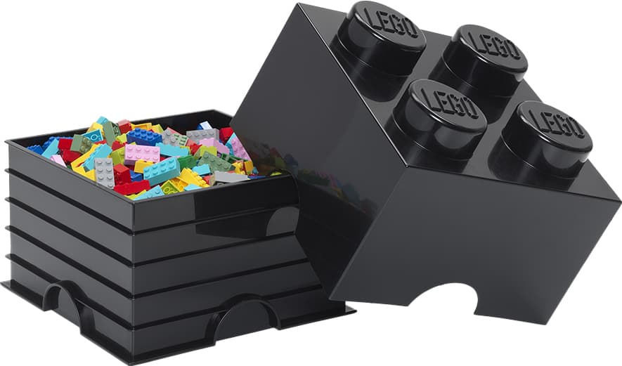 LEGO opbevaringskasse (4 knopper, sort) | Elgiganten | Elgiganten