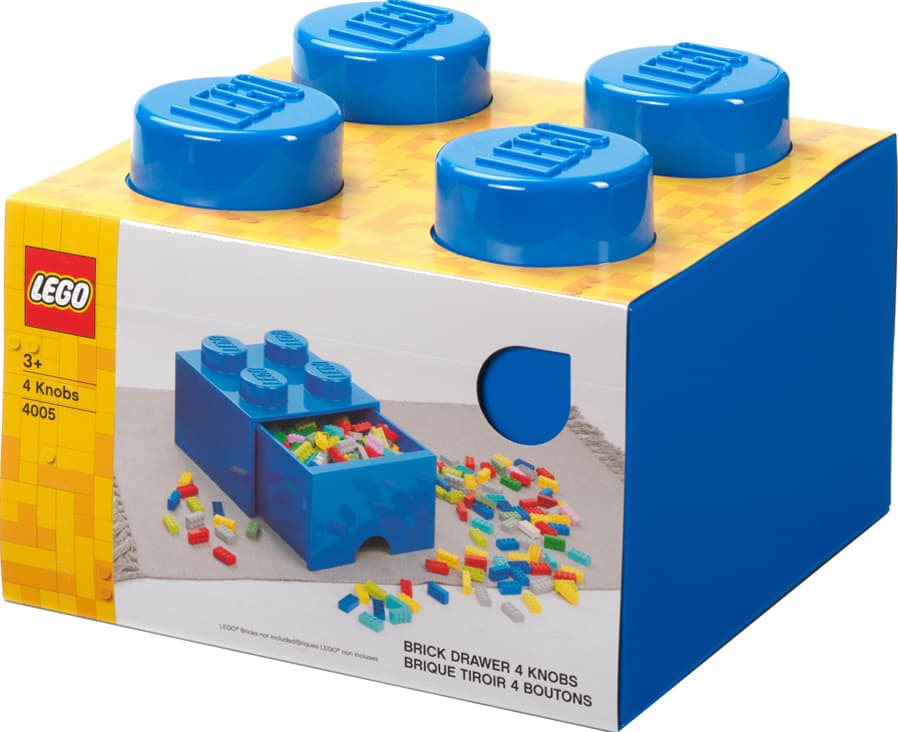 LEGO oppbevaringsskuffe (fire knotter, fargerik blå) - Elkjøp | Elkjøp