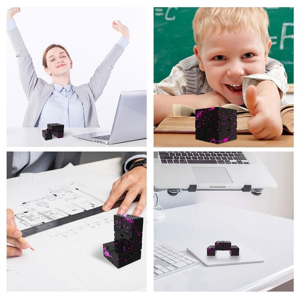 Fidget Toy Relaxation Infinite Cube Metal Flip Cube Svart-Gul - Elkjøp