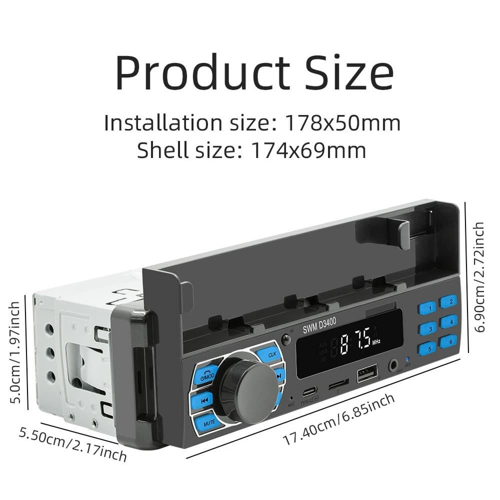 Bluetooth Stereo Bilstereo FM-radio MP3-spiller Telefonholder - Elkjøp