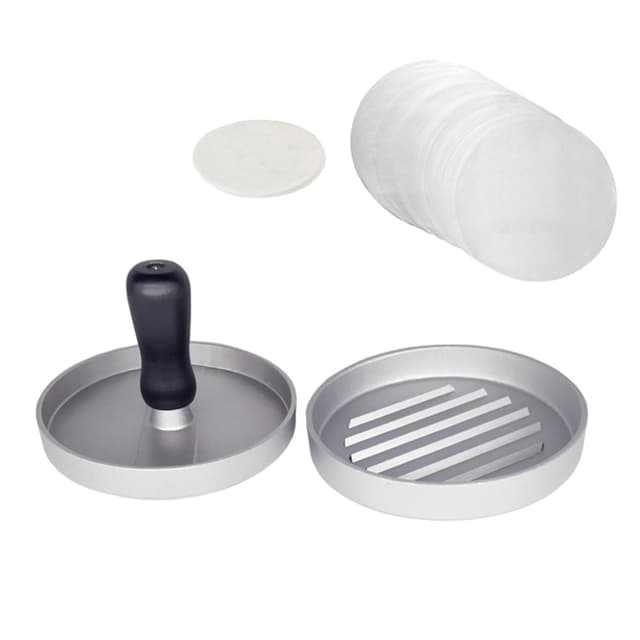 Hamburgerpresse + 100 stk Patty Papers Meat Beef Burger Maker ...