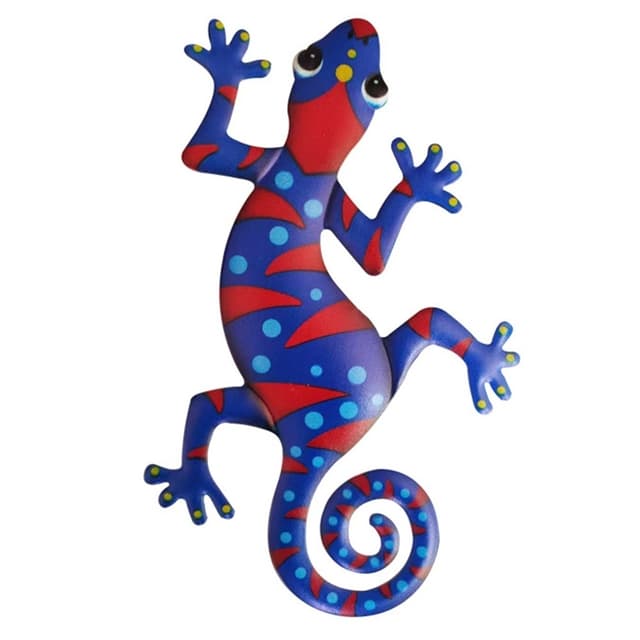 Gecko Ödla Väggdekor Trädgård prydnad 13x22cm - Mörkblå - Elgiganten
