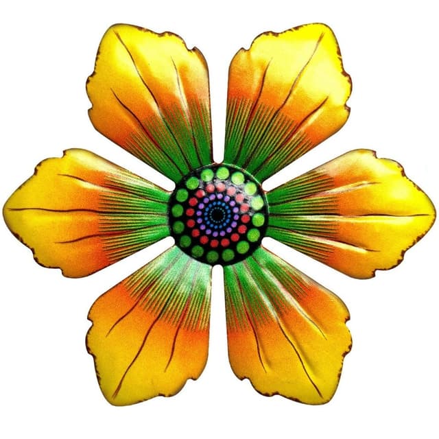 Blomma Metall Väggdekor Trädgård prydnad 15x15x0,8cm - Gul - Elgiganten