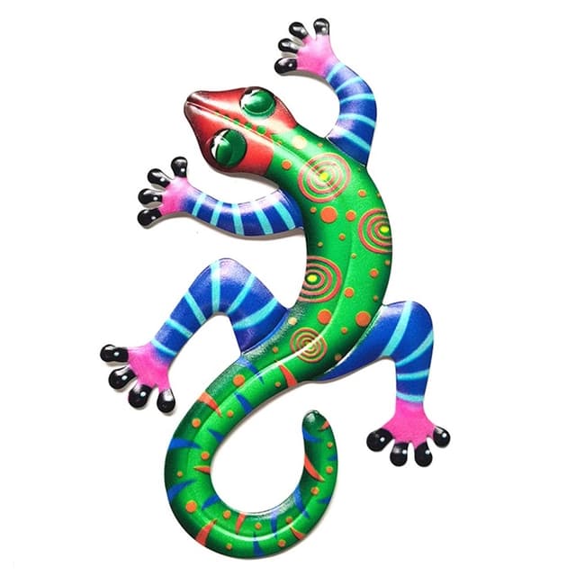 Gecko Ödla Väggdekor Trädgård prydnad 14x21.8x0.8cm - Grön - Elgiganten