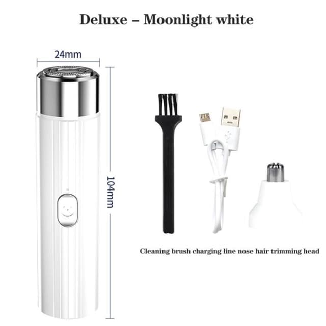 Razor Genopladelig skægbarbermaskine Næseørehårtrimmer med børste ...