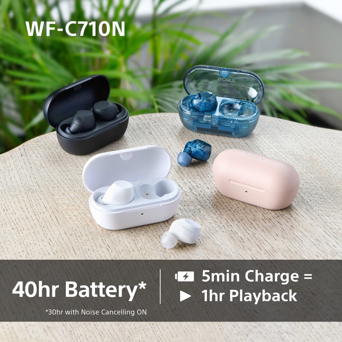 Sony WF-C710N true wireless in-ear høretelefoner (glasblå) | Elgiganten ...