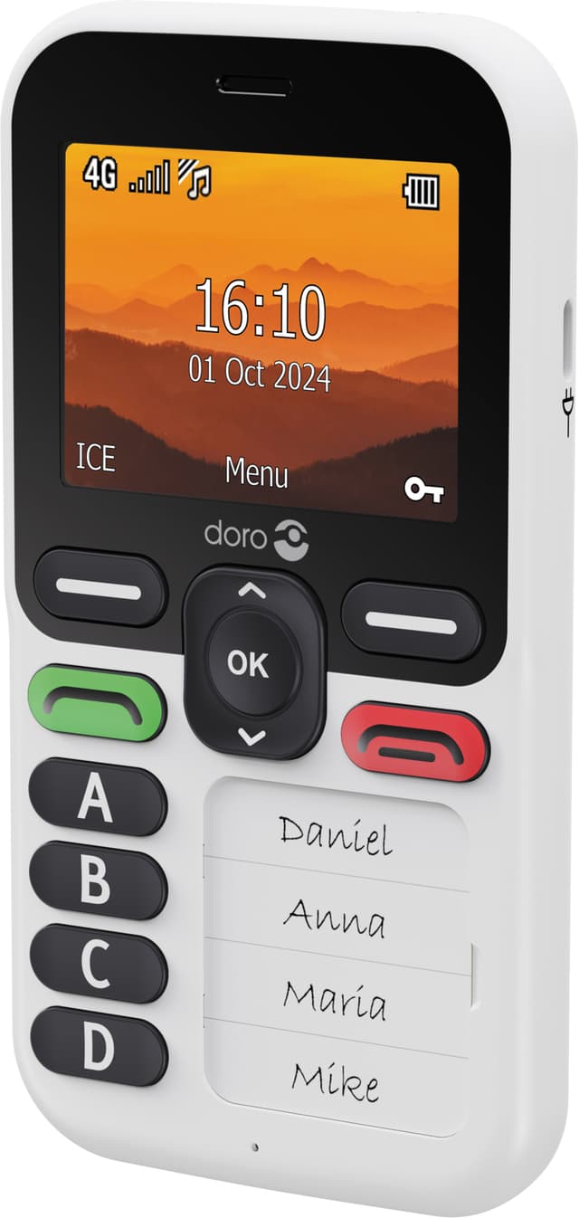 Doro Leva X10 mobiltelefon (hvit/sort) - Elkjøp | Elkjøp
