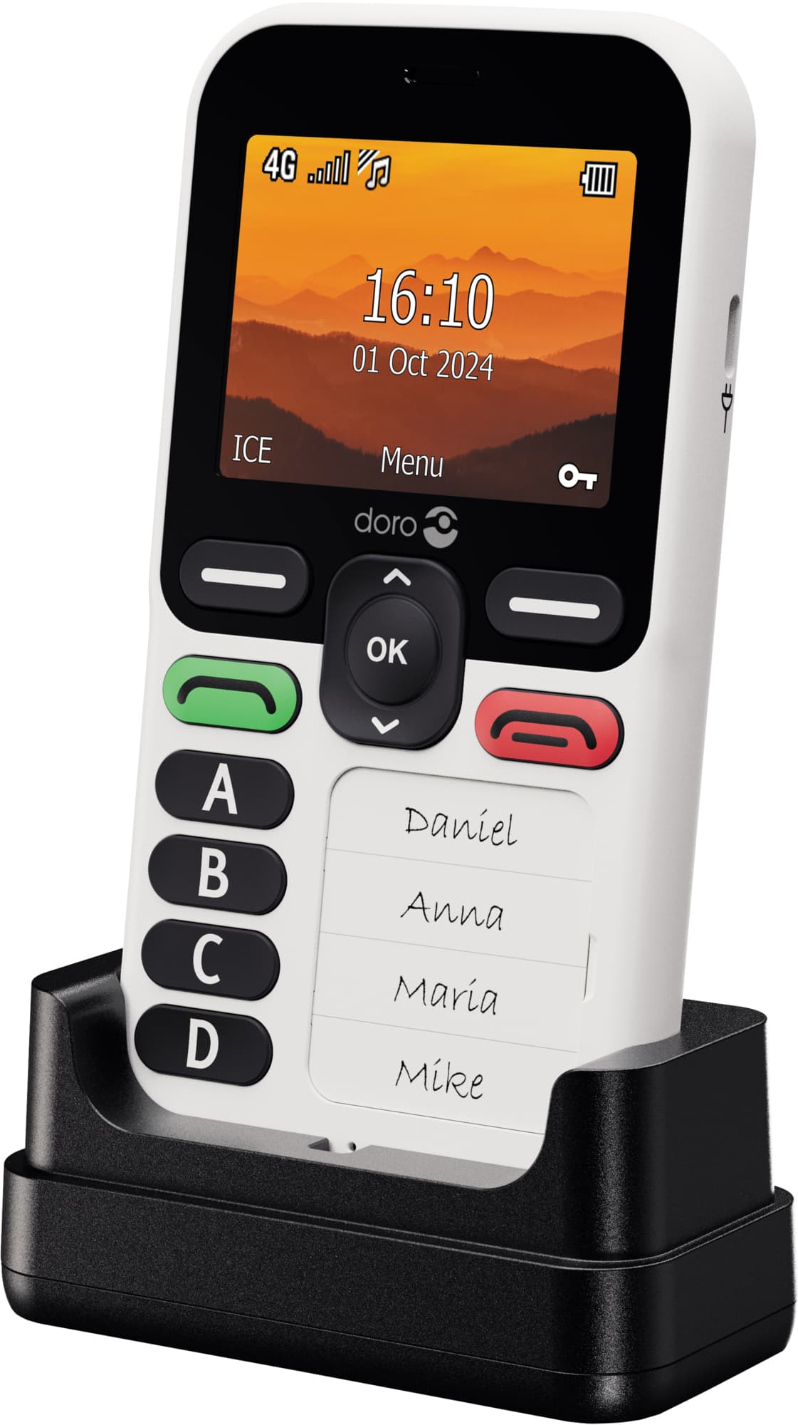 Doro Leva X10 mobiltelefon (hvit/sort) - Elkjøp