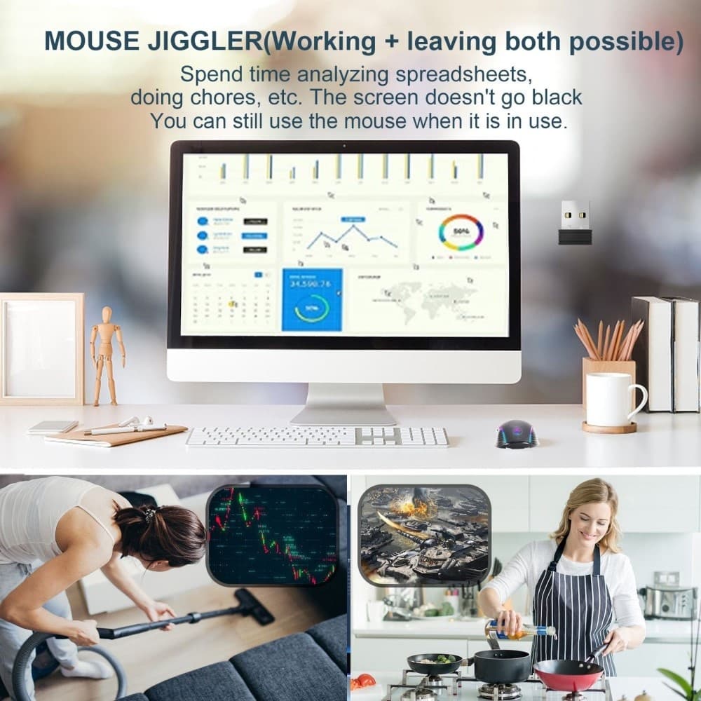 USB Mouse Jiggler Portable Mini Mouse Mover driverfri holder ...