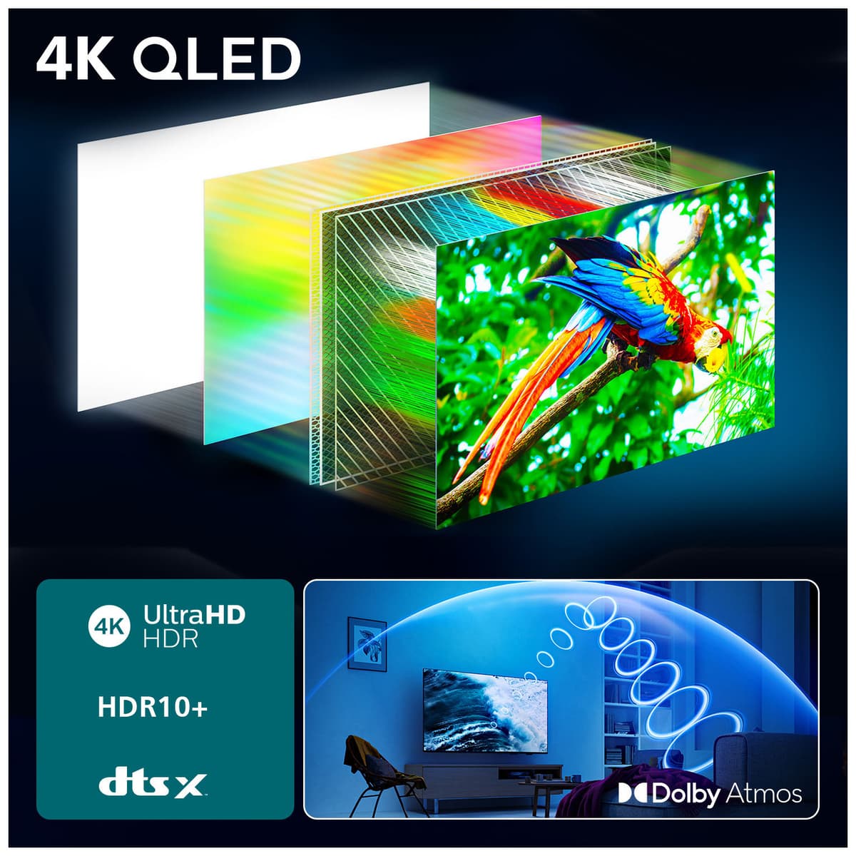 Philips 55” PUS7800 4K QLED Smart TV (2025) - Elgiganten - Elgiganten